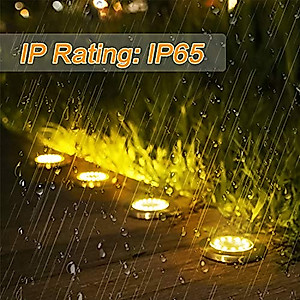 Elite 8LED Solar Ground Light Stainless Steel for Lawn,Garden,Pathway Drive Way IP65 Waterproof 8 Pack