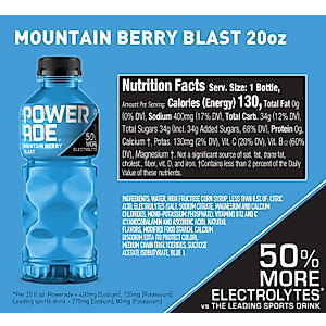 POWERADE Sports Drink Mountain Berry Blast, 20 Ounce (Pack of 24)