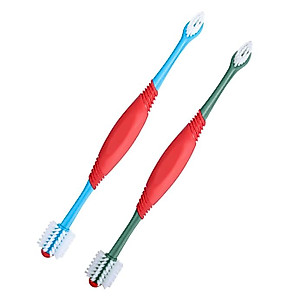 2 Pcs Dog Toothbrush 360 Degree Dog Tooth Brush, Dual Head Dog Tooth Brushing Kit Non Slip Toothbrush for Dogs and Cat Teeth Clean Pet Toothbrush Dental Care Dog Toothbrushes Puppy Tooth Brushing Kit