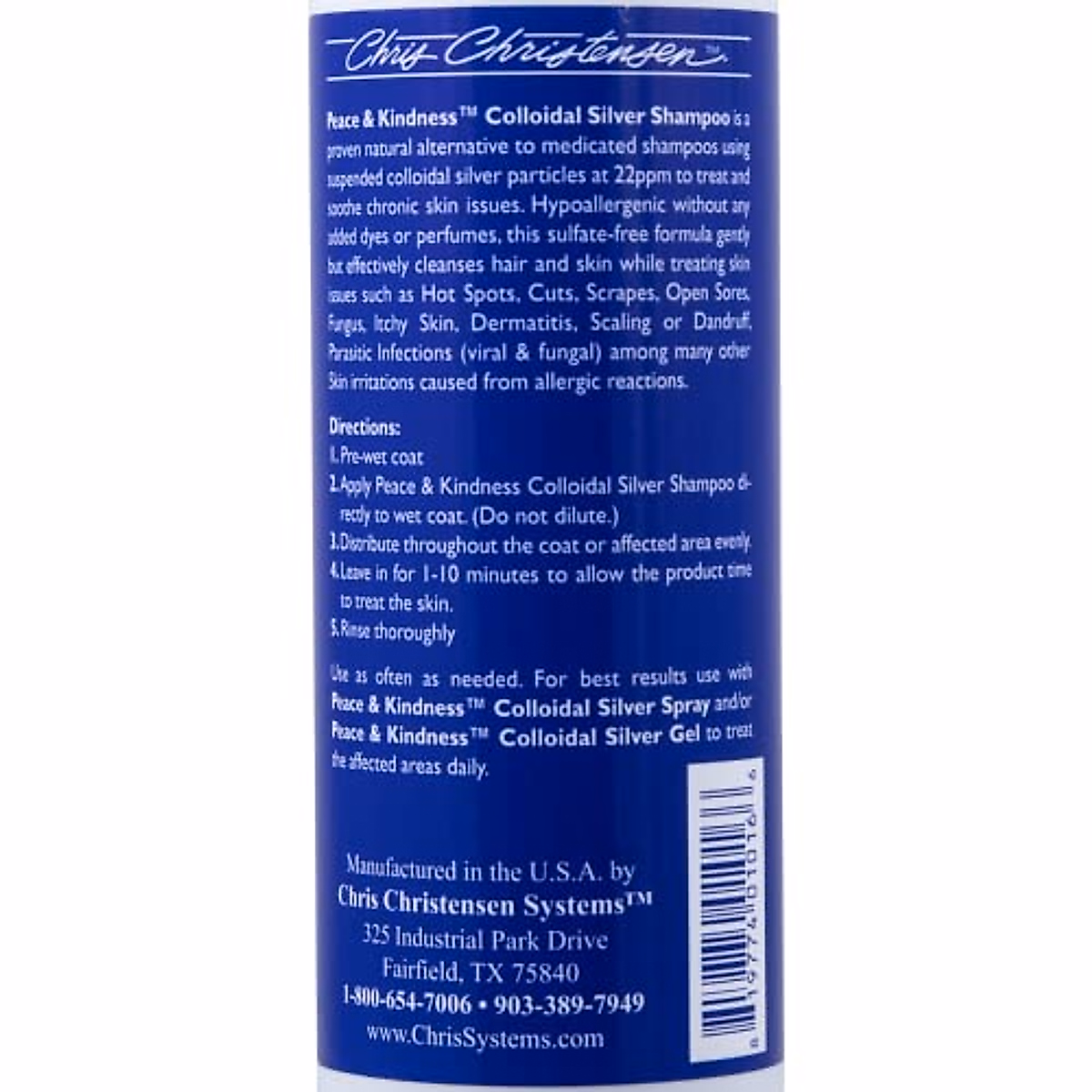 Chris Christensen Peace & Kindness Dog Shampoo, Groom Like a Professional, All Natural, Hypo-Allergenic, Soothes Skin, Safe on Dogs, Cats, and Horses, Made in USA, 16 oz