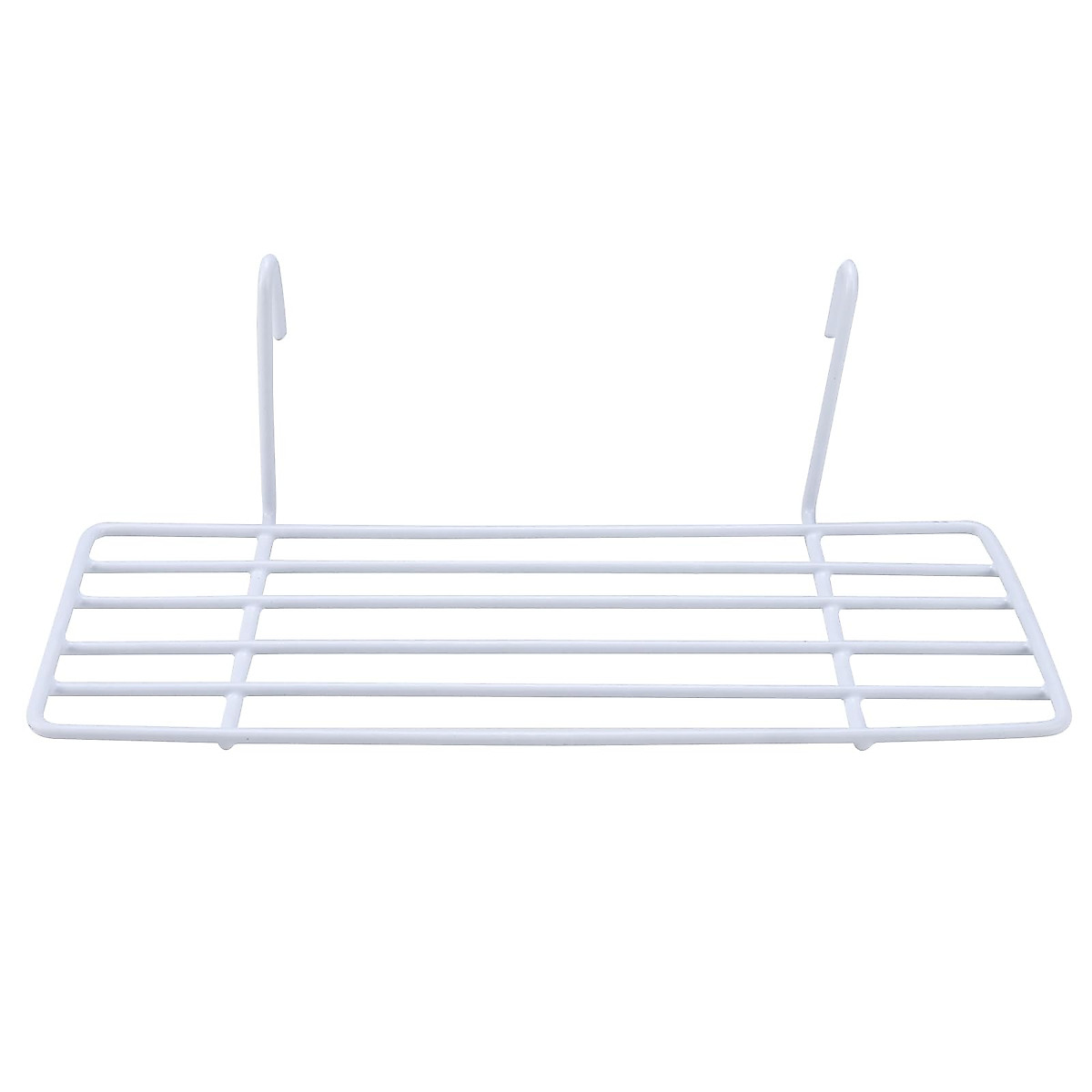 Yaegoo 8 Pack Grid Wall Shelves, White Wire Straight Shelf with Hook, Hanging Shelf for Wall Grid Panel, Wall Organizer for Home Supplies, 9.8" L x 3.9" D