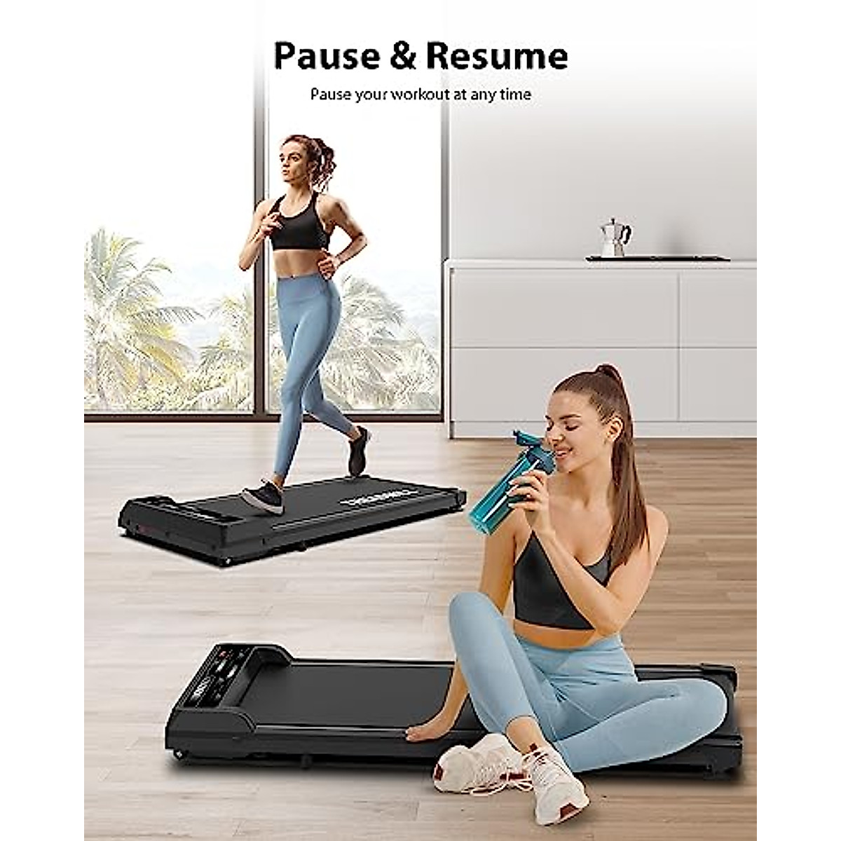 Walking Pad Treadmill Under Desk for Home/Office, Portable Walking Treadmill 2.25HP, Walking Jogging Machine Remote Control with 265 lbs Weight Capacity