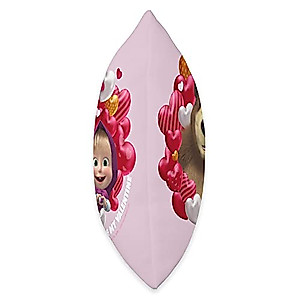 Masha and the Bear You Will be My Valentine, Masha and The Bear Throw Pillow, 16x16, Multicolor