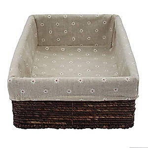 Storage Basket, Natural Corn Husk Rectangular Bins, Arts and Crafts. (Brown, Large)