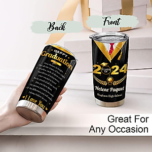 wowcugi Personalized Graduation Gifts Graduation Tumbler 20oz 30oz Tumblers Coffee Travel Mug Cup Grad Gift For Daughter Son College High School University Class Of 2024 Congratulations Gifts