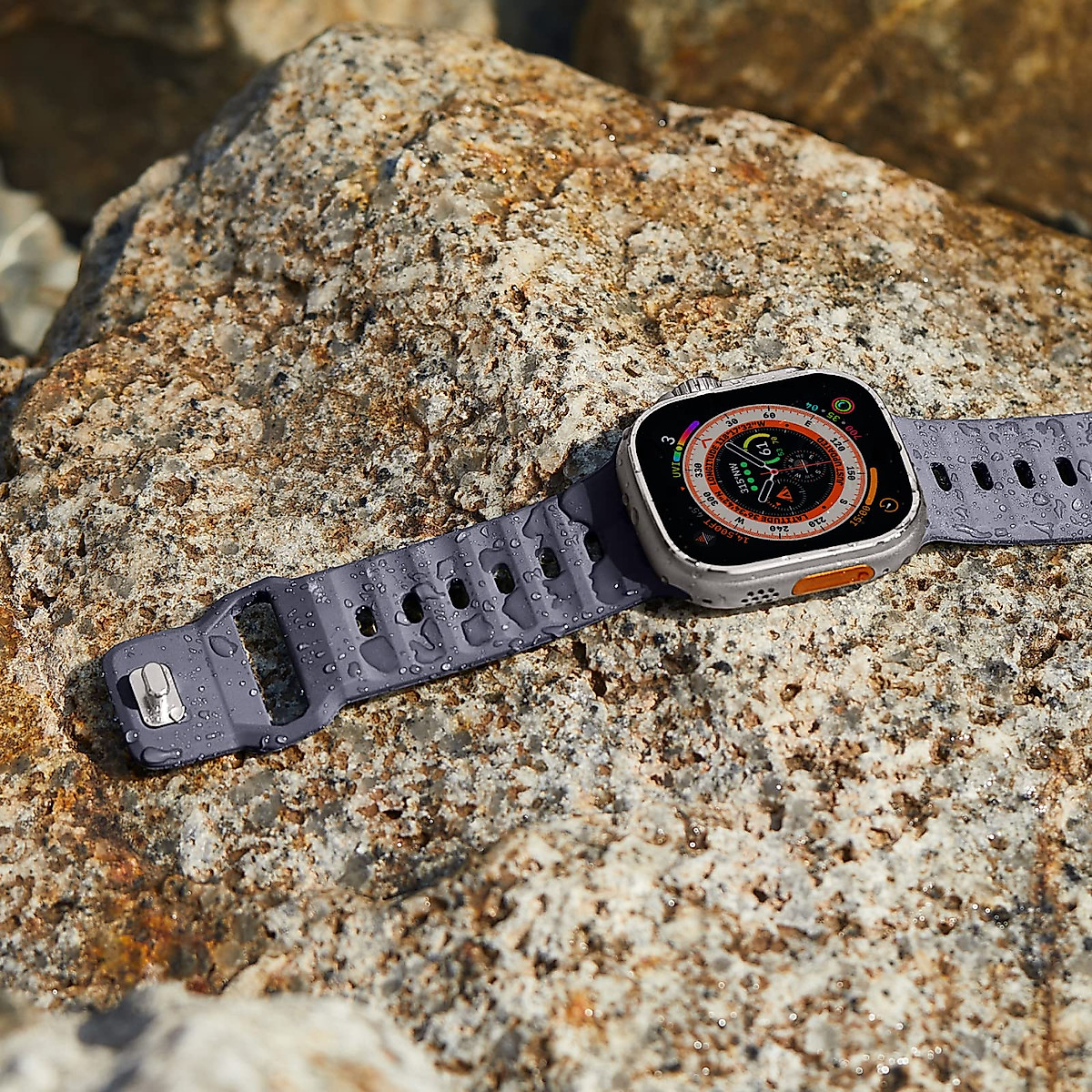 Sport Bands Compatible with Apple Watch Ultra 2 Band 49mm 46mm 45mm 44mm 42mm for Men, Soft Silicone Wristbands Waterproof Replacement Strap for iWatch Series 10 9 8 7 6 5 4 3 SE, 2 Pack