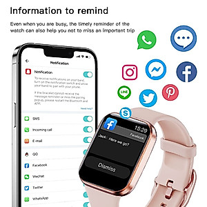 Smart Watches Fitness Watch for Men/Women Notification Reminder/Heart Rate/Blood Oxygen/Blood Pressure/Sleep Monitor Sports Activity Tracker Calories,Steps,Distance Compatible with Android iOS Phones