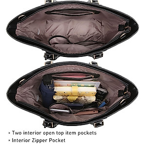 Dasein Women Satchel Purse Handbag Shoulder Bag Work Tote Bag with Matching Clutch