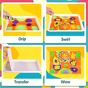 Toylogy Marbling Paint Art Kit for Kids Art and Crafts for Kids Ages 6-12 Craft Kits for Girls & Boys Gift Ideas for Kids Activities Age 4 5 6 7 8 9 10 Year Old Girls Gift