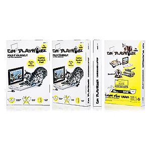 Suck UK | Cat Scratch Laptop | Cat Scratcher Laptop with Fluffy 'Mouse' | Interactive Cat Toys | Paw Over Social Media & Catch up on The Mews | Kitten Toys & Cat Scratch Pads |