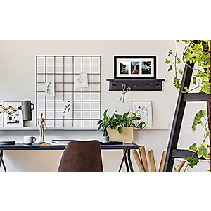 kieragrace Kian Wall Shelf with Five Pegs - Black, 24" by 5.25"