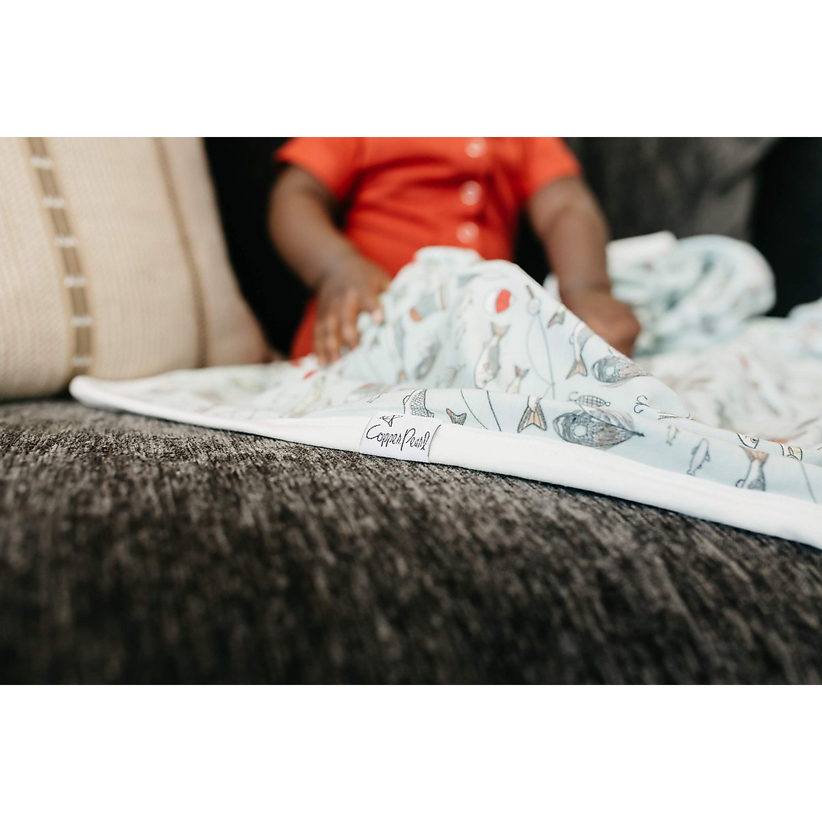 Copper Pearl Three-Layer Baby Blanket: Soft Baby Quilts for Boys and Girls | Breathable, Cozy, Toddler Blanket | Baby Quilt for Newborns | 46x46 Premium Polyester/Rayon | Trout