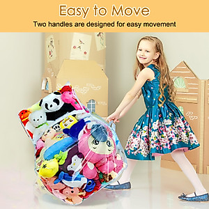 deependo Clear Stuffed Animal Storage Bean Bag Chair for Kids, PVC Bean Bag Chair, Creative Plush Toys Storage, Waterproof Bean Bag Chair Cover for Organizing Toddler & Kids' Rooms Plush Toys