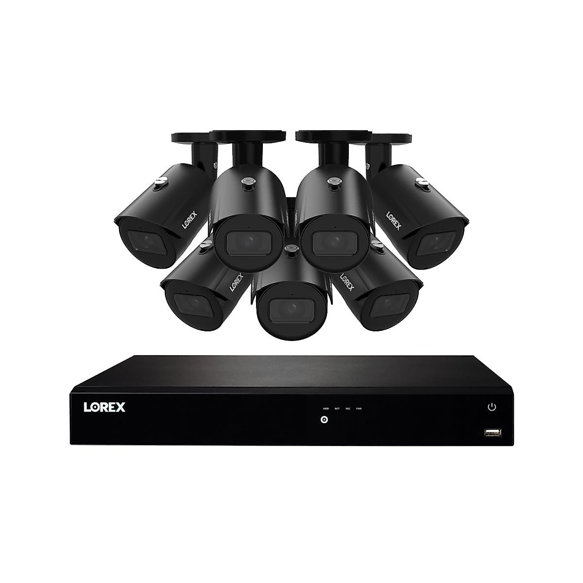 Lorex Fusion 4K Security Camera System with 4TB NVR – 16 Channel (Wired & Fusion WiFi) PoE Wired Home Security System with 7 Bullet IP Cameras – Color Night Vision, Motion Detection