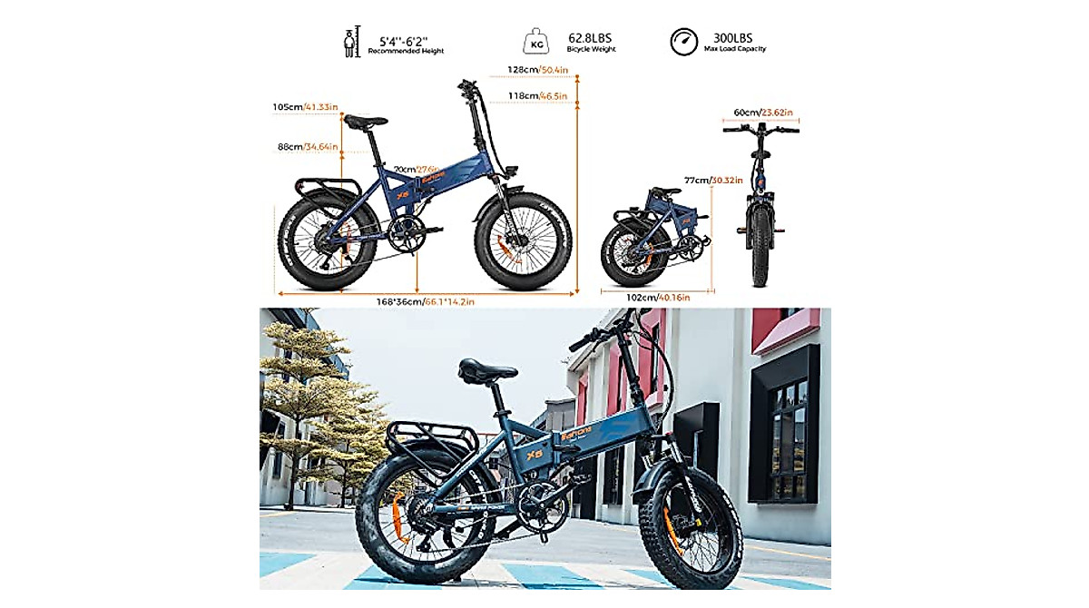 Buy eAhora X5 750W Folding Fat Tire Ebike | 30MPH Speed