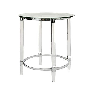 Christopher Knight Home Orianna Acrylic and Tempered Glass Circular Side Table, Clear, 24 in x 24 in x 24 in