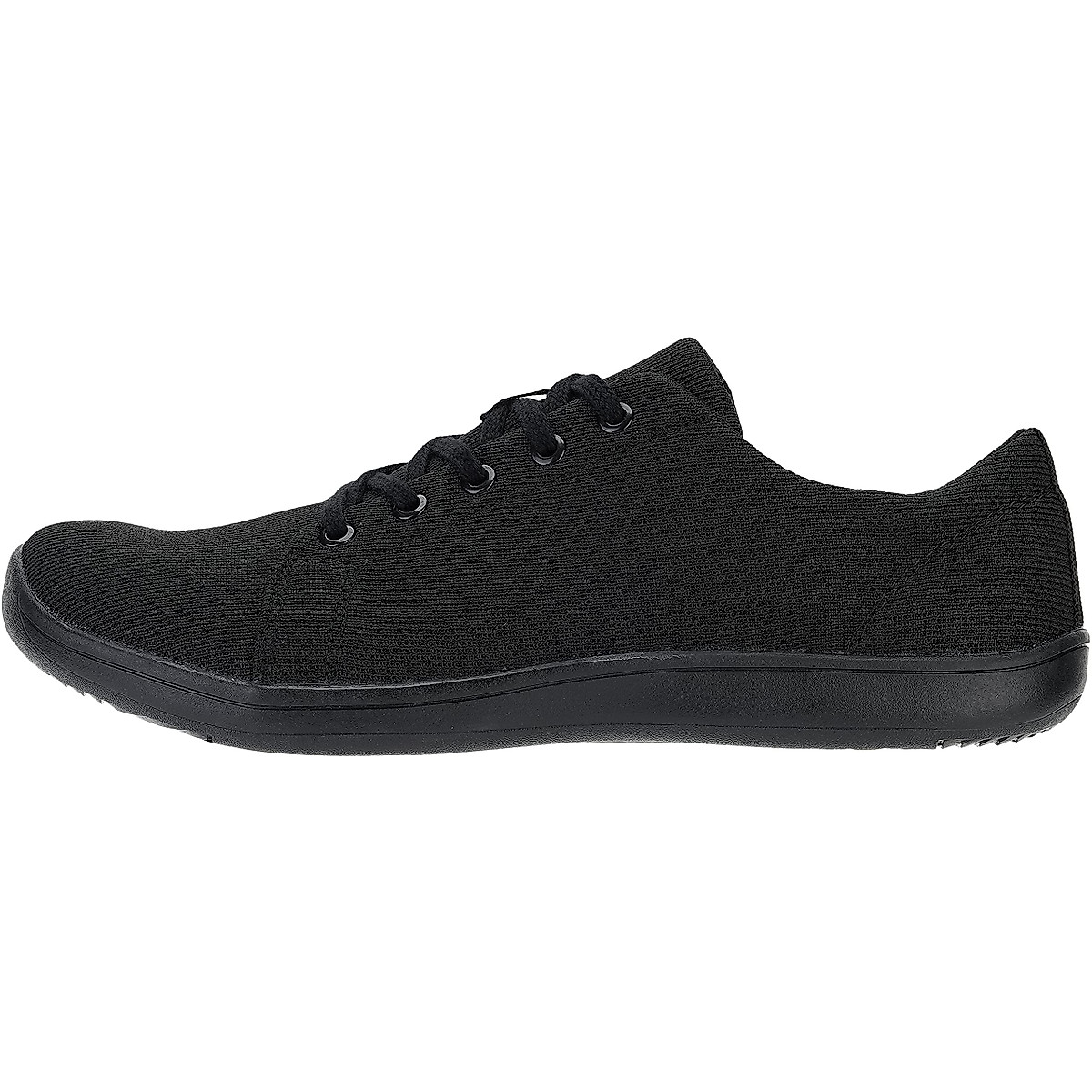 WHITIN Men's Fashion Barefoot Knit Minimalist Sneakers Wide Fit Toe Box Low Drop Sole Size 9 Minimus Casual Minimal Laces Up Shoes Flat All Black 42