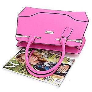 Dasein Women Satchel Purse Vegan Leather Top-handle Bag Work Tote Shoulder Handbag