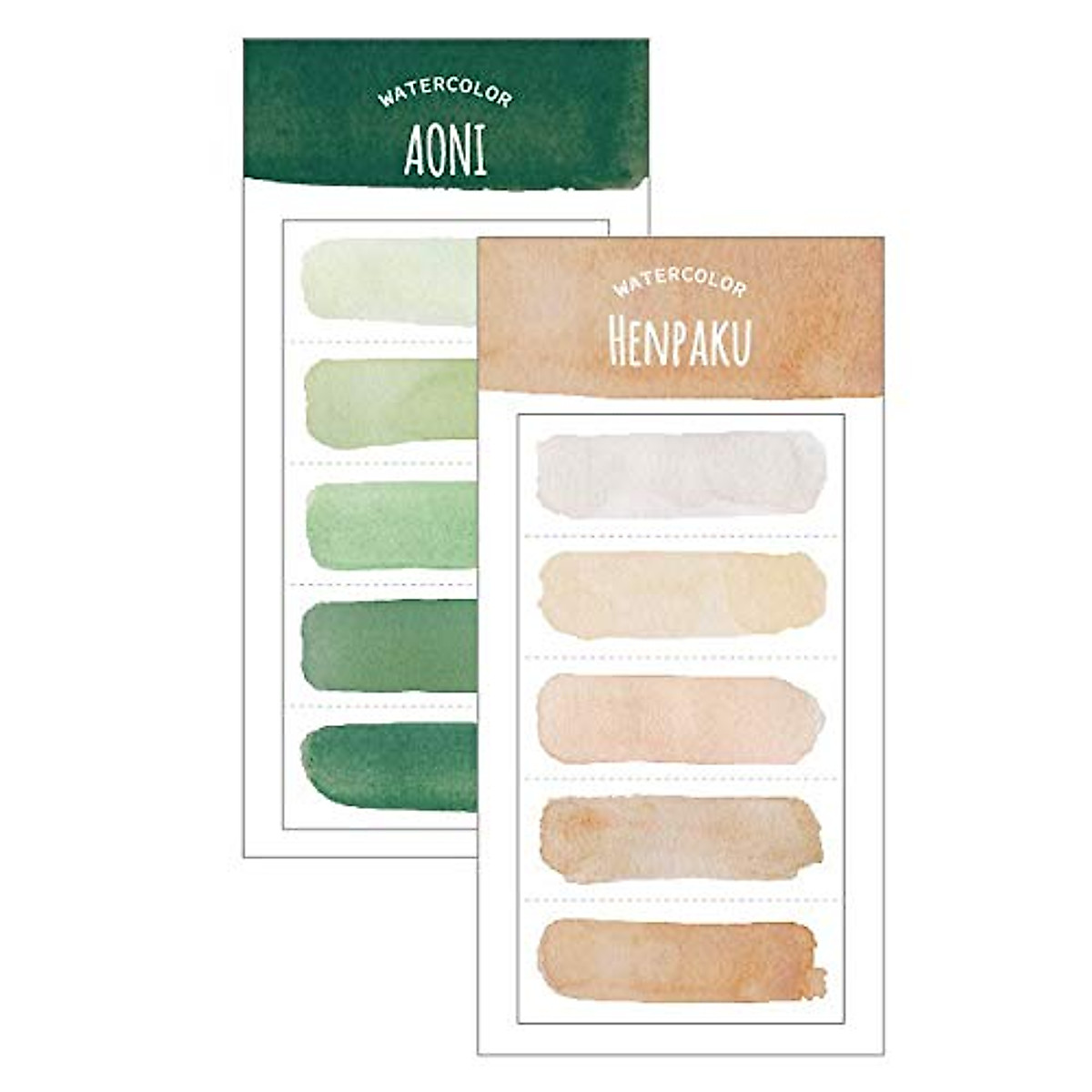 YUBBAEX Watercolor Sticky Notes Set Colorful Memo Stickers with Dotted line -2 3/8" x 4 5/8" 20Pcs/Pack, 4Packs (Forest Smell)