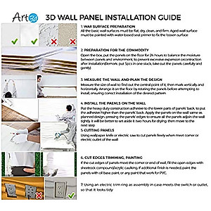 Art3d Textures 3D Wall Panels White Diamond Design Pack of 12 Tiles 32 Sq Ft (PVC)