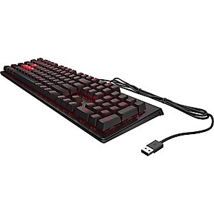 HP Omen Encoder Customizable Mechanical Gaming Keyboard with Cherry MX Red Keys, Full N-Key Rollover, LED Backlit, USB (6YW76AA), 6YW76AA#ABA
