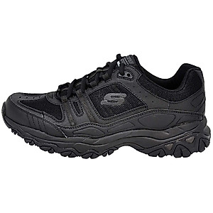 Skechers Men's After Burn Memory Fit - Strike Off Lace-Up Sneaker, Black/Black 13 XW US