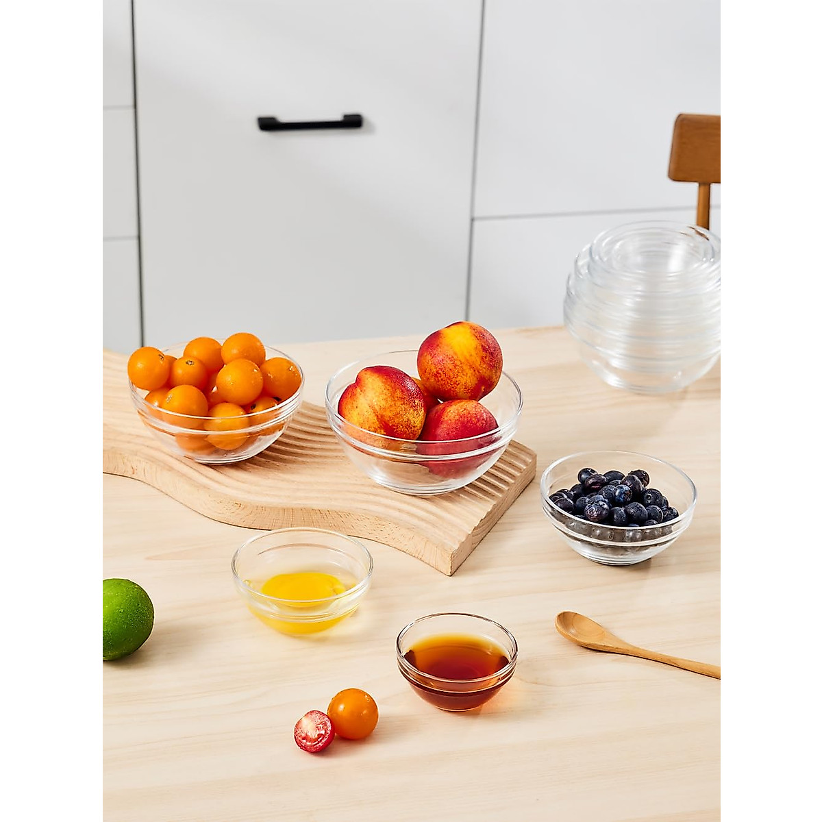 Sweejar 3 inch Small Glass Dipping Bowls set, 3 oz Dipping Sauce Bowls/Dishes, Mini Sauce Bowls for Ketchup, Soy, BBQ, Sushi, Party, 9 pack