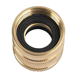 Hourleey Garden Hose Adapter, 3/4 Inch Solid Brass Hose Connectors, 2 Pack Hose Connector with 2 Extra Washers (Female to Female)