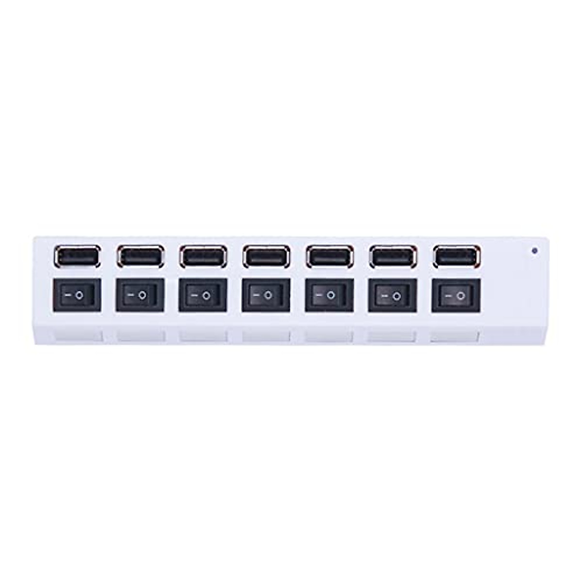 SHYPT USB Power Adapter 7 Port Multiple Expander 2.0 USB Hub with Switch for PC Multi-Interface (Color : White)