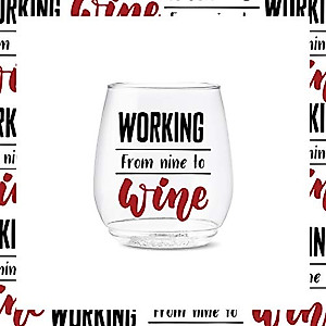 TOSSWARE POP 14oz Vino All About Wine Series, SET OF 6, Premium Quality, Recyclable, Unbreakable & Crystal Clear Plastic Printed Glasses