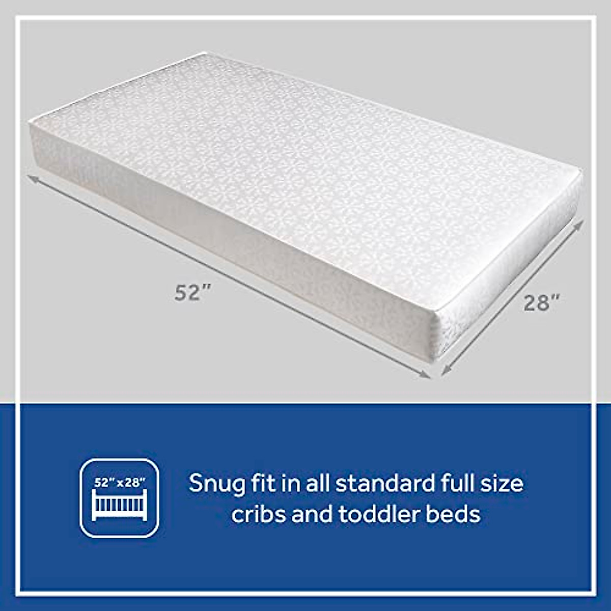 Sealy Baby Cool Comfort Breathable Waterproof 2 Stage Crib Mattress plus Toddler Bed Fit, Cooling Foam, Airy Cotton Cover, GREENGUARD Gold Certified, Safety & Quality Tested, Made in USA, 52'X28'