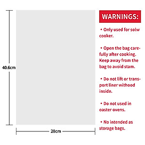 ECOOPTS Slow Cooker Liners Disposable Cooking Bags Small Size Pot Liners Fit 1QT to 3QT Suitable for Oval & Round Pot- 40 Bags