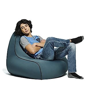 Yogibo Zoola Lounger Outdoor Bean Bag Chair, Single Seat Beanbag, Water Resistant, Cozy Patio Deck Lounge Furniture, Lightweight, Portable, Storm