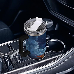 Galaxy Cats 40OZ Tumbler Stainless Steel Travel Mug Water Bottle Car Cup Tea Cups with Lid Black-style