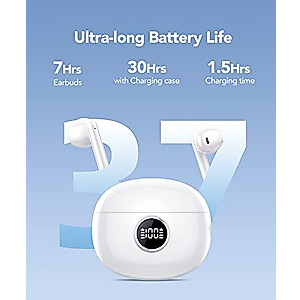 IKG Bluetooth in-Ear Headphones, Wireless Bluetooth 5.3 Headphones with Microphone, HiFi Stereo Sound, 37 Hours Battery Life, IP7 Waterproof, LED Display, in-Ear Headphones Bluetooth