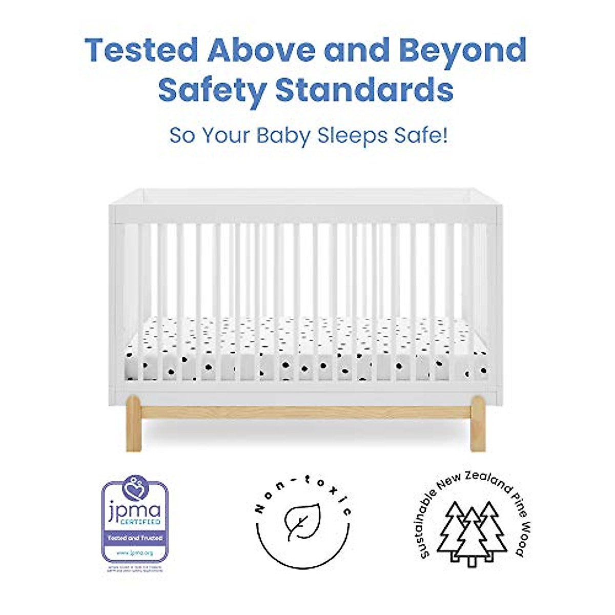 Delta Children Poppy 4-in-1 Convertible Crib, Bianca White/Natural