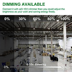 UFO LED High Bay Light with Sensor Base, 120-277Vac, 180W to 240W Adjustable Watt and CCT 3500K to 5000K, IP65 Commercial Bay Lights with 6ft Wire, 0-10V Dim Warehouse Lighting, ETL Listed, 2PK