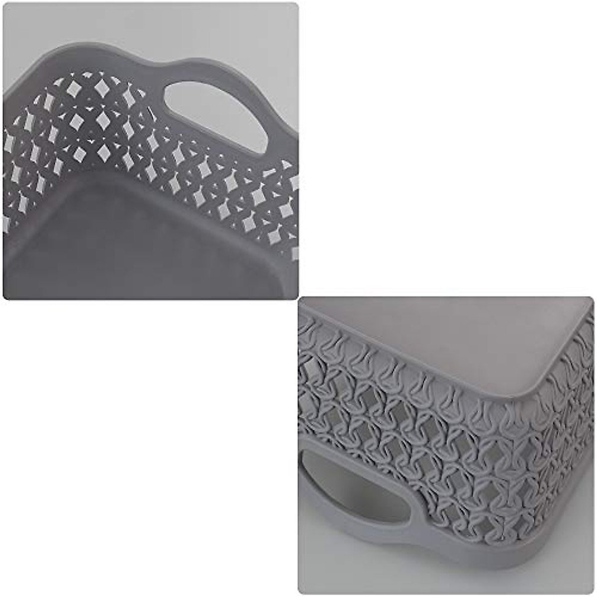 DynkoNA 12-pack Small Plastic Tray, Desktop Storage Trays, Grey