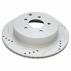 GCDAHZZ 2pcs Disc Brake Rotor Set Rear Left Driver and Right Passenger Side Coated Cast Iron Drilled and Slotted for Nissan,for Infiniti 2.68 In68mm-Center Hole Diameter 5pc