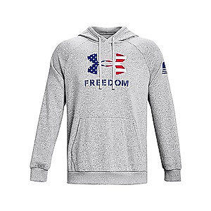 Under Armour mens Freedom Big Flag Logo Hoodie, (011) Mod Gray Light Heather / / Black, Large