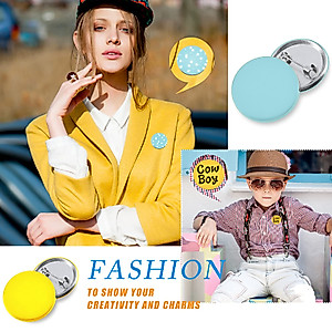 Hicarer 600 Pieces Blank Button Making Supplies Round Badge Button Parts Metal Button Pin Badge Kit for Button Make Machine, Including Metal Shells Metal Back Cover and Clear Film (1 Inch)