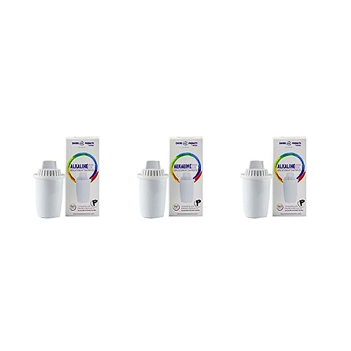 New Wave Enviro Alkaline Pitcher Replacement Cartridge 3 Pack, 80 Gallon Filter Life per Cartridge, Easy Installation, White