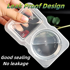 Fayino 20 PCS Double Compartment Condiment Containers with Lids, Portable Reusable Sauce Container 2 Compartment Snack Container for to-go Sauce, Sampling, Travel Snack