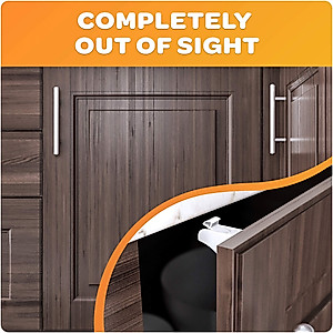 Jambini Magnetic Cabinet Locks - Child Safety Locks for Cabinets and Drawers - Drawer Locks Baby Proofing Cabinet Locks for Babies (4 Locks + 1 Key)