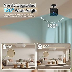 lopofly Wireless WiFi Home Security Camera, 120° Wide Angle Indoor Outdoor Surveillance