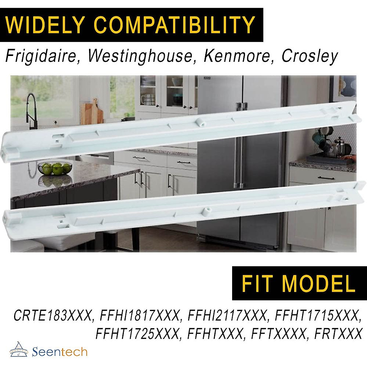 Seentech UPGRADED 240530601 & 240530701 Refrigerator Pan Hangers (Left & Right) - Compatible Frigi-daire Refrigerator - Replaces: 917558,AH430917,EA430917,PS430917,AP2116590,240460501