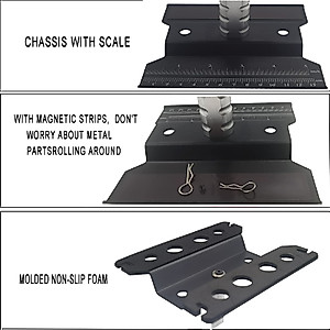 RC Stand Repair Workstation 360 Degree Rotation Lift Lower and 523pcs RC Screws Kit & Screwdrivers Set for 1/8 1/10 1/12 1/16 1/18 Scale Traxxas Arrma Redcat HSP Axial RC Cars Trucks Buggy (Black)