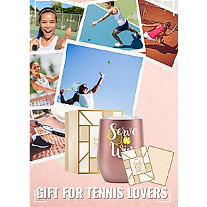 Onebttl Tennis Gifts for Women, Lovers, Senior Night 2024, Birthday Christmas Gifts for Coach, Players - 12oz Stainless Steel Tumbler