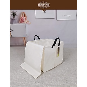 HUNRUNG Storage Boxes with Lids Rectangle/Square Storage Bins，Storage Basket Cute Canvas Organizer Bin for Pet/Children Toys, Books, Clothes Perfect for Rooms（Square-Love-Elephant-with lid）