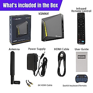2023 Newest TV Box Vsee Box V1Max with Backlit Keyboard Remote and Bonus HTMI Cable Android 10 TV Box (4GB RAM + 32GB ROM) Fast Delivery 3 Days